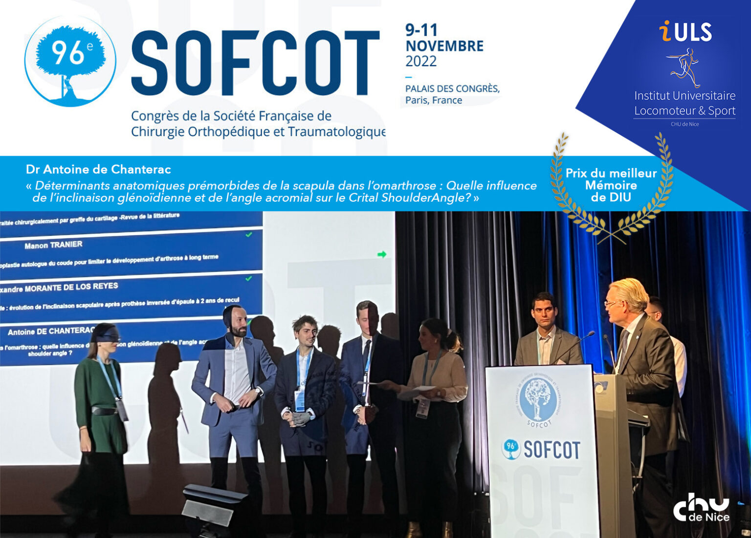 Prix du meilleur mémoire de DIU SOFEC 22 - Institut Universitaire ...